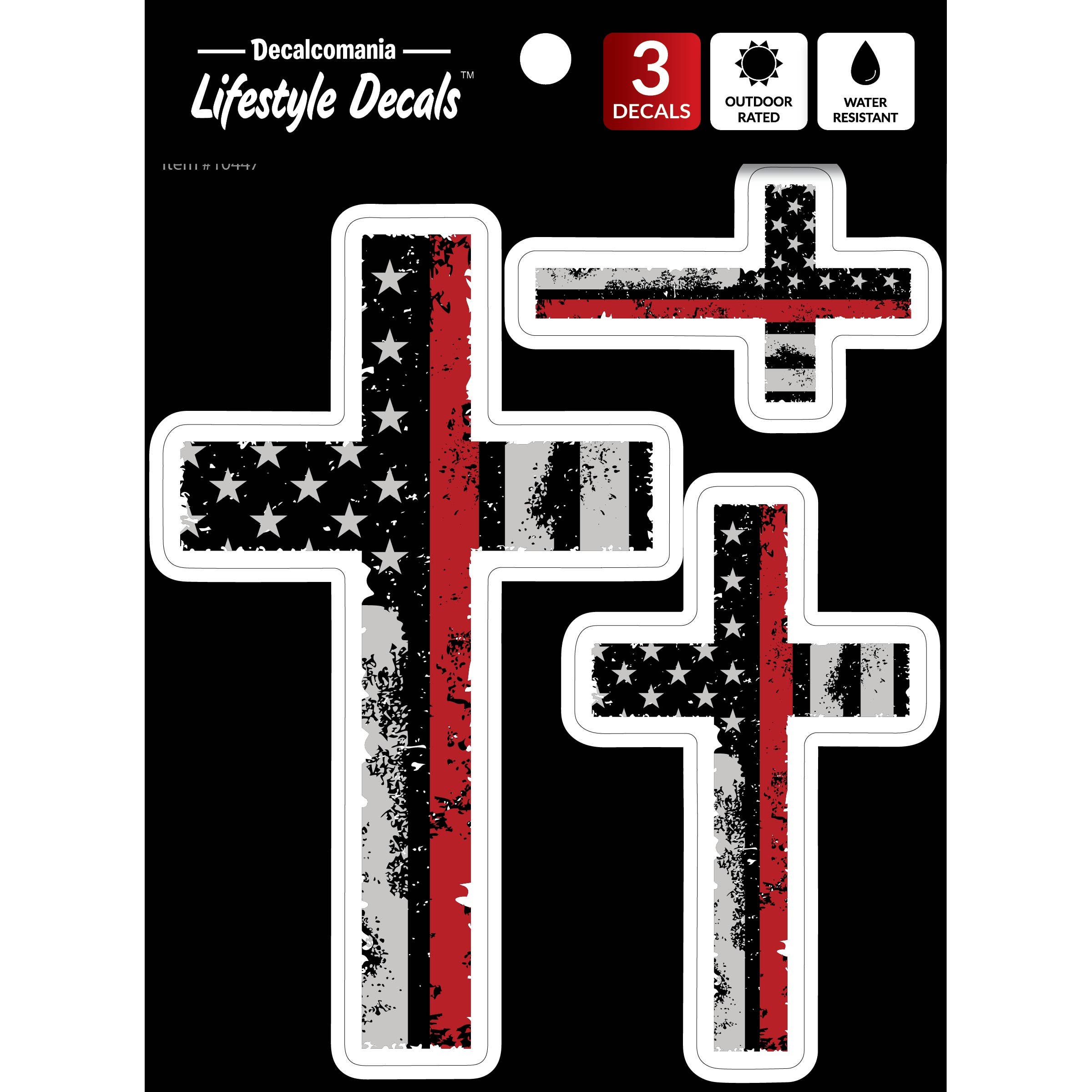 Red Line Cross Firefighter Car Sticker Decal – Responder Supply